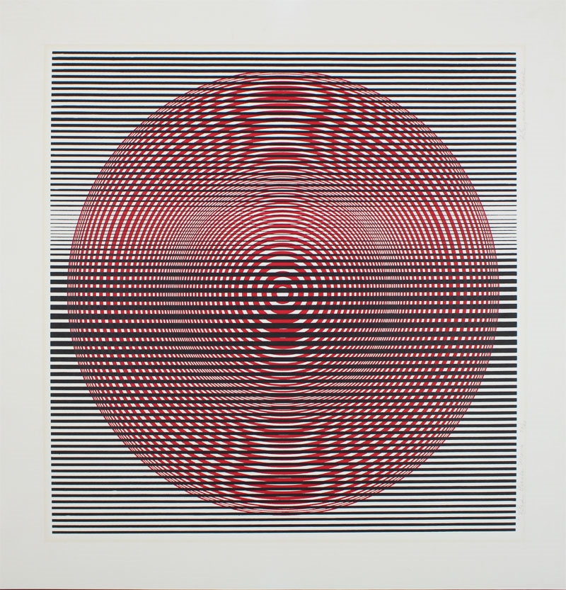 Reginald H. Neal | RED CIRCLE MOIRE (1969) | MutualArt