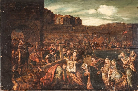 Flemish School 17th Century | Christ on the Road to Calvary with the Veil of Veronica | MutualArt