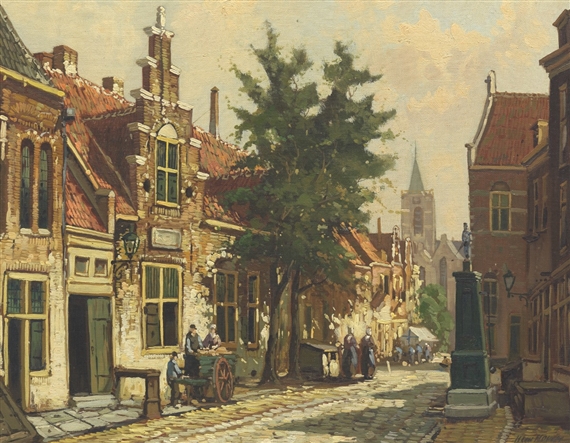 H. Ten Hoven | Dutch street scene | MutualArt