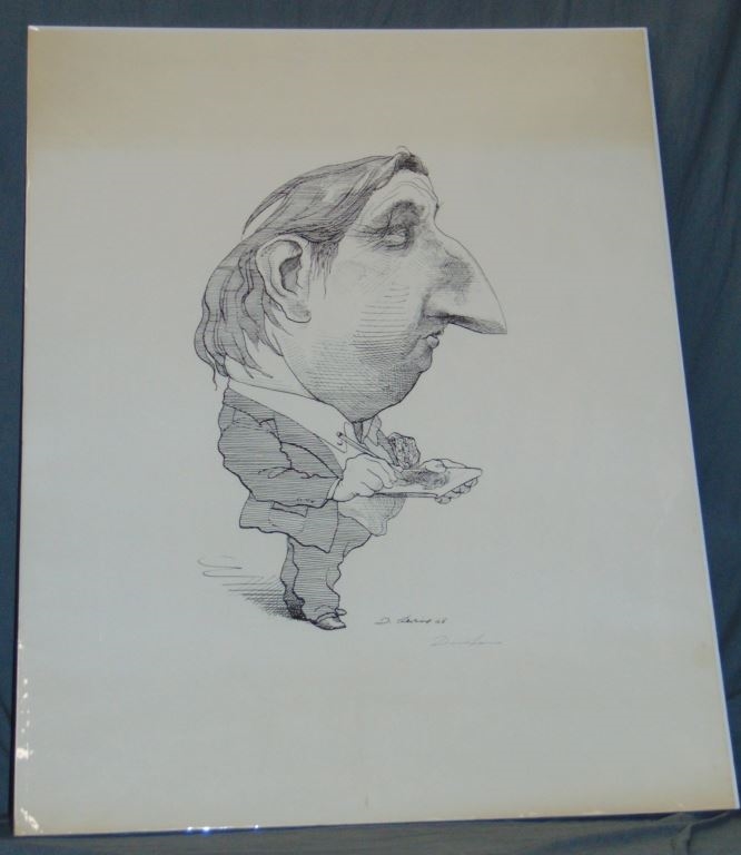 David Levine | Self Portrait Caricature (1968) | MutualArt