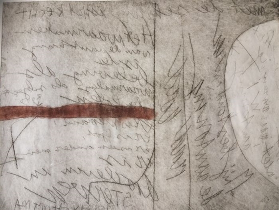 Anton Heyboer | Compositie met rode balk (1961) | MutualArt