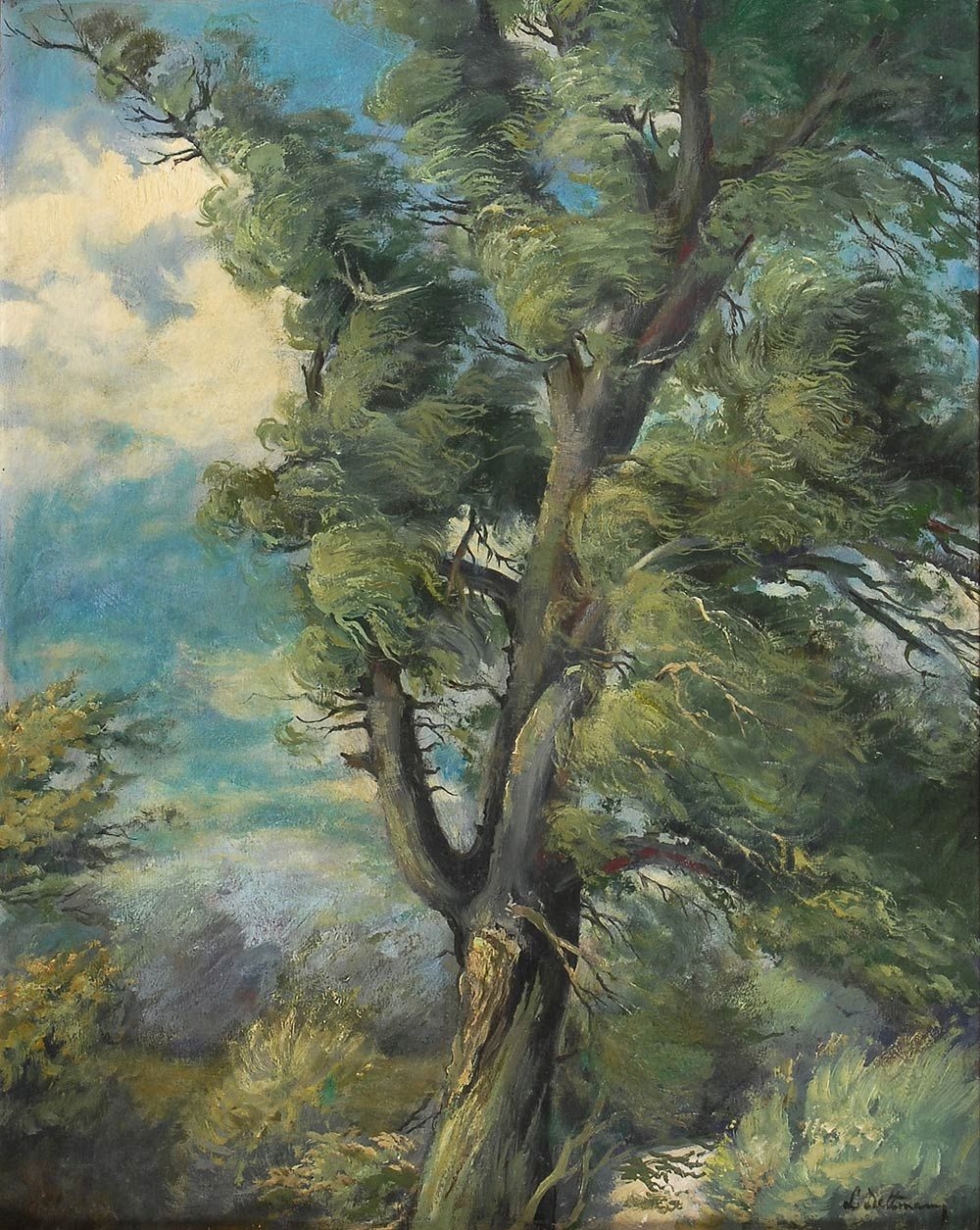 Ludwig Dettmann | Baum im Wind | MutualArt