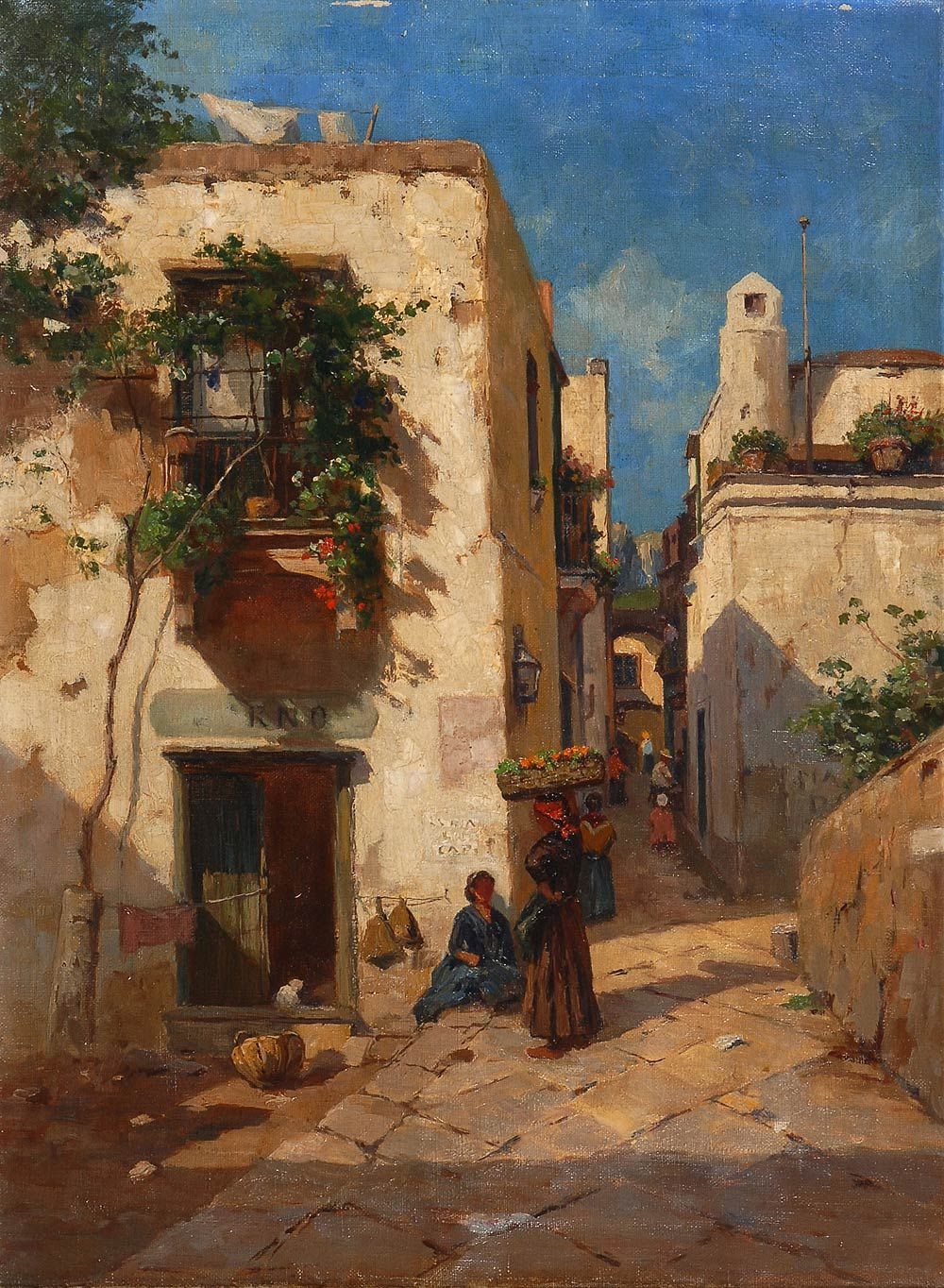 Adolf Gustav Thamm | Straßenszene auf Capri | MutualArt
