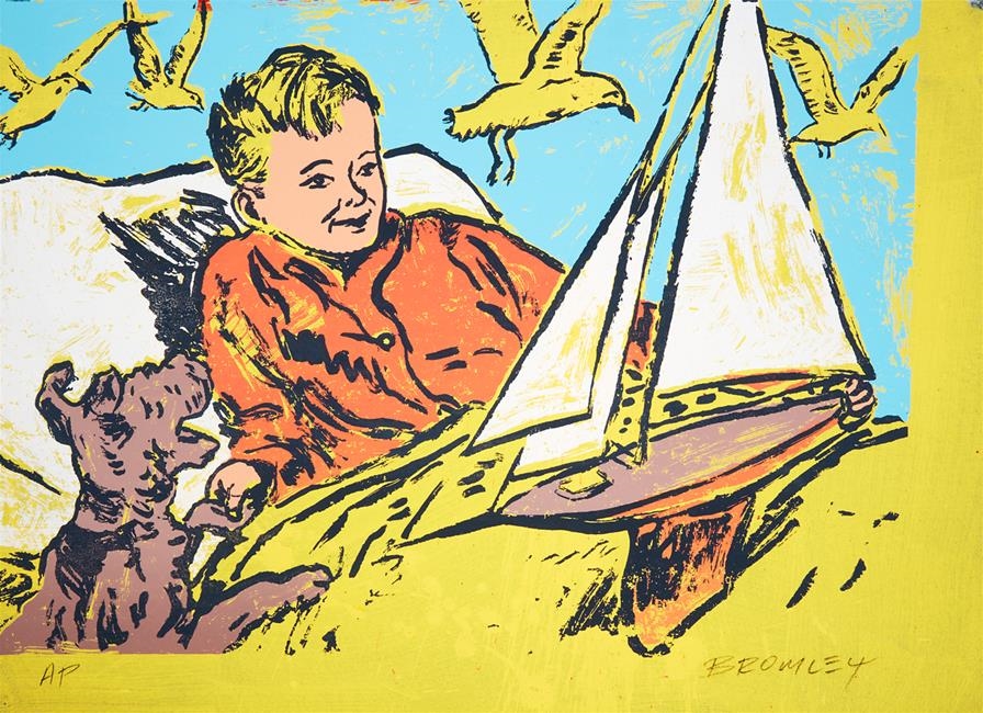 David Bromley | Untitled – Boy and Boat | MutualArt