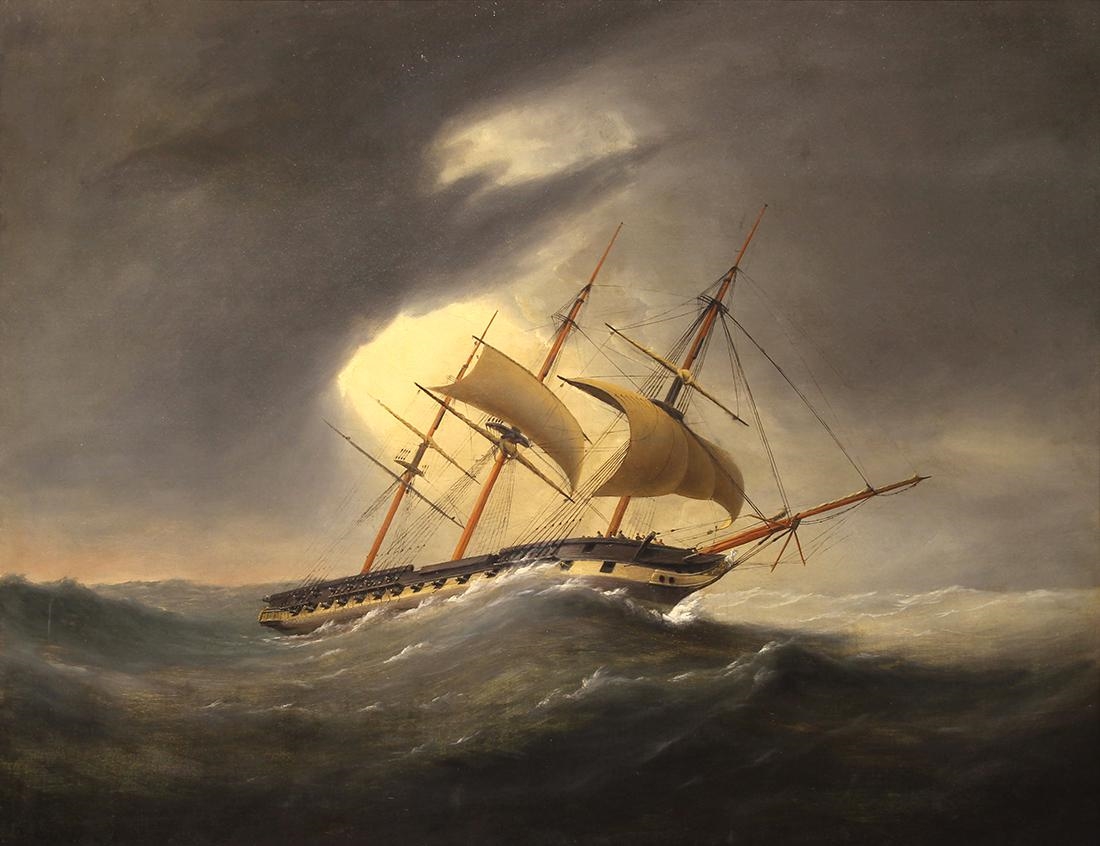 Thomas Whitcombe | Ship in Storm | MutualArt