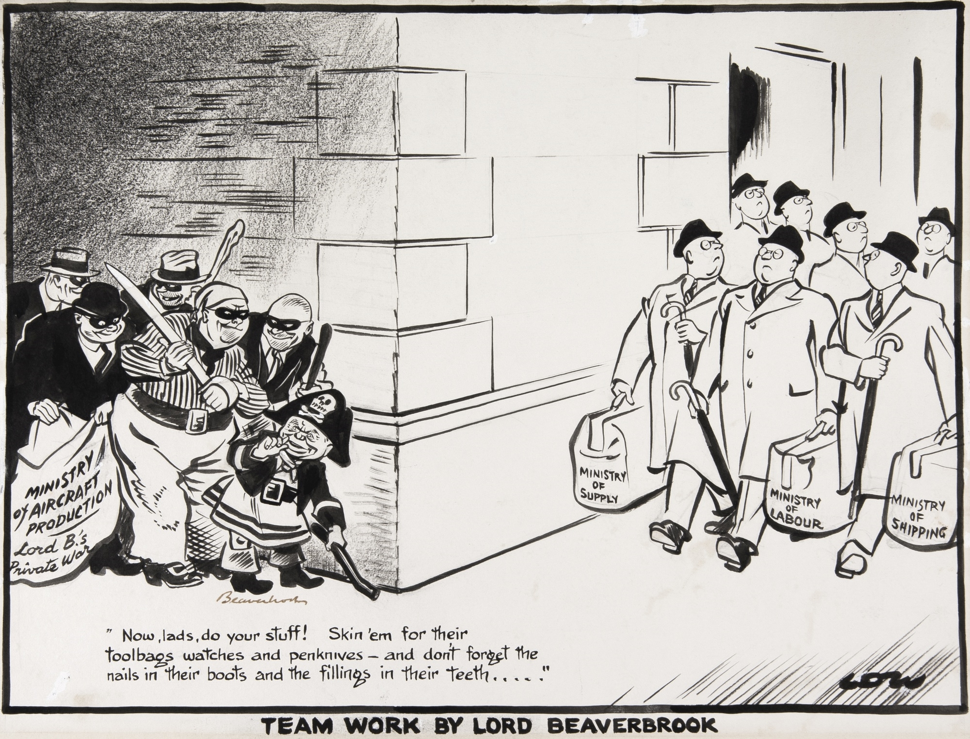 Sir David Low | ‘TEAM WORK BY LORD BEAVERBROOK’ | MutualArt