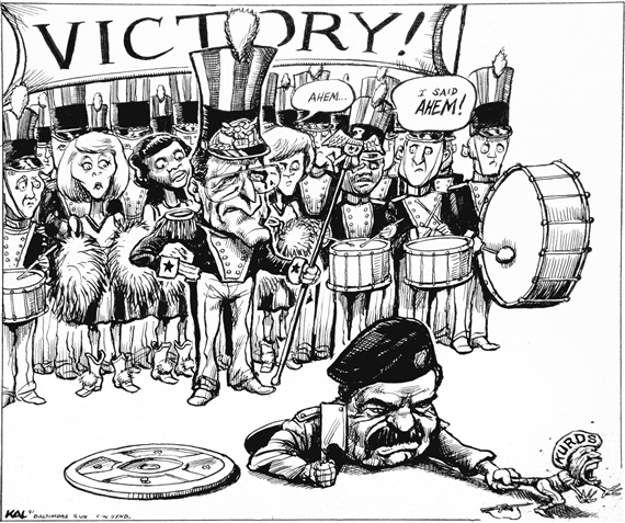 Kevin Kallaugher | ‘VICTORY’ (‘AHEM ... I SAID AHEM!’) (1991) | MutualArt