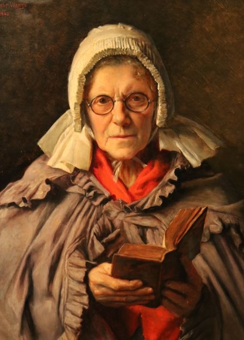 Ernest Wante | Portrait de jeune fille dans la serre (1894) | MutualArt