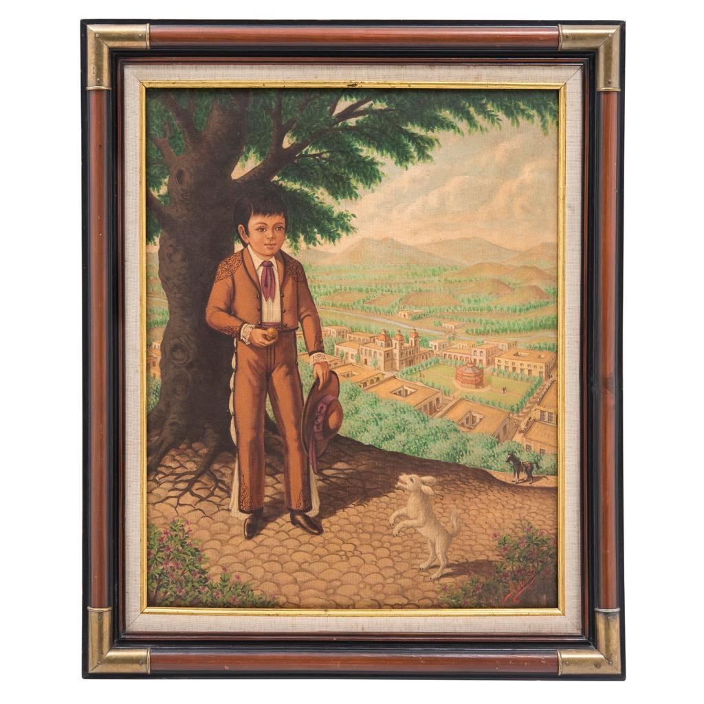 Horacio Rentería Rocha | NIÑO VESTIDO DE CHARRO CON UN PERRO | MutualArt