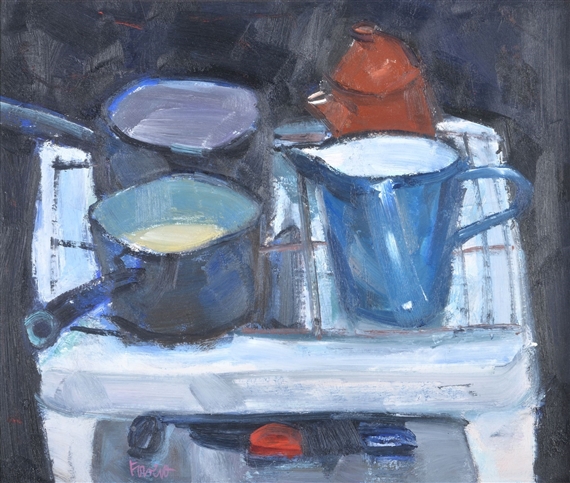 Archie Forrest | Blue Pots | MutualArt