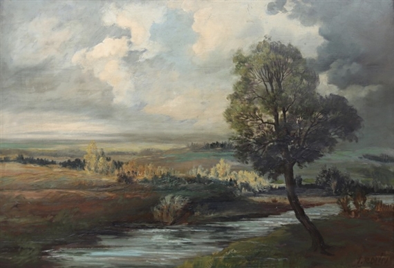 Viktor Rolín | Landscape with river | MutualArt