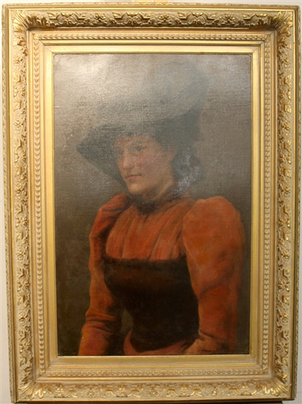 Frank Markham Skipworth | Portrait of a woman in red | MutualArt