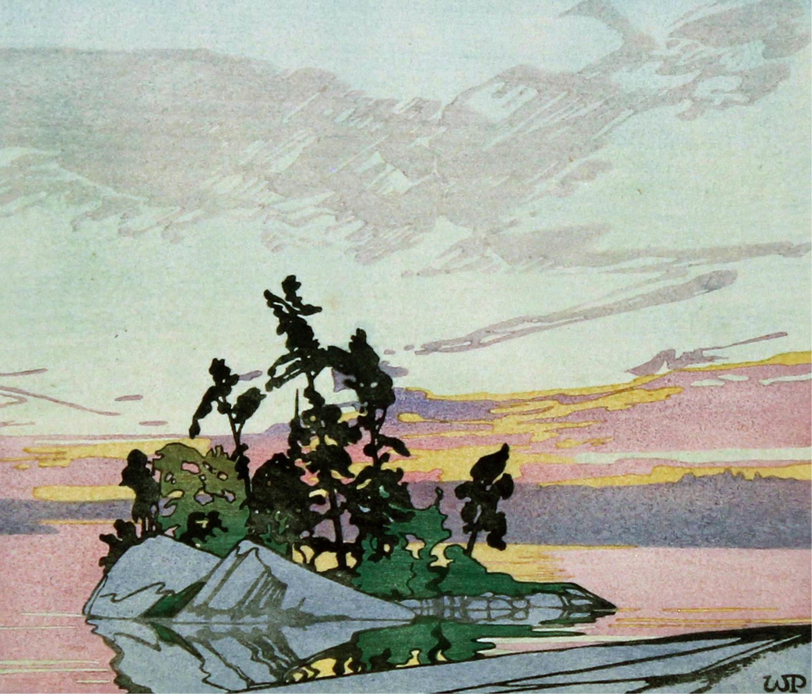 Walter Joseph Phillips | Sunset, Lake of the Woods (1919) | MutualArt