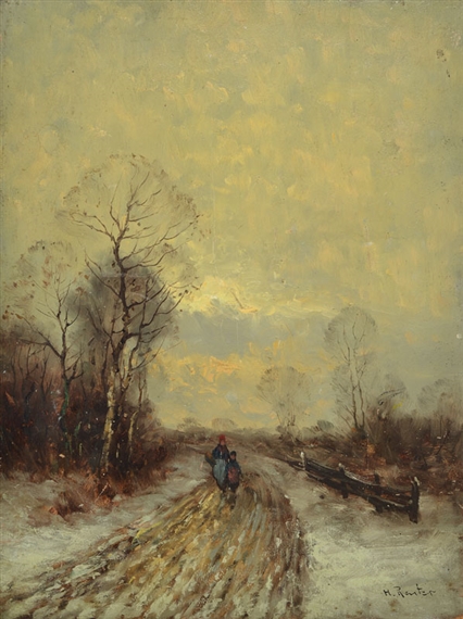 Helmut Reuter | 2 Works: Farmer with Daughter on the Way Home in Winter ...