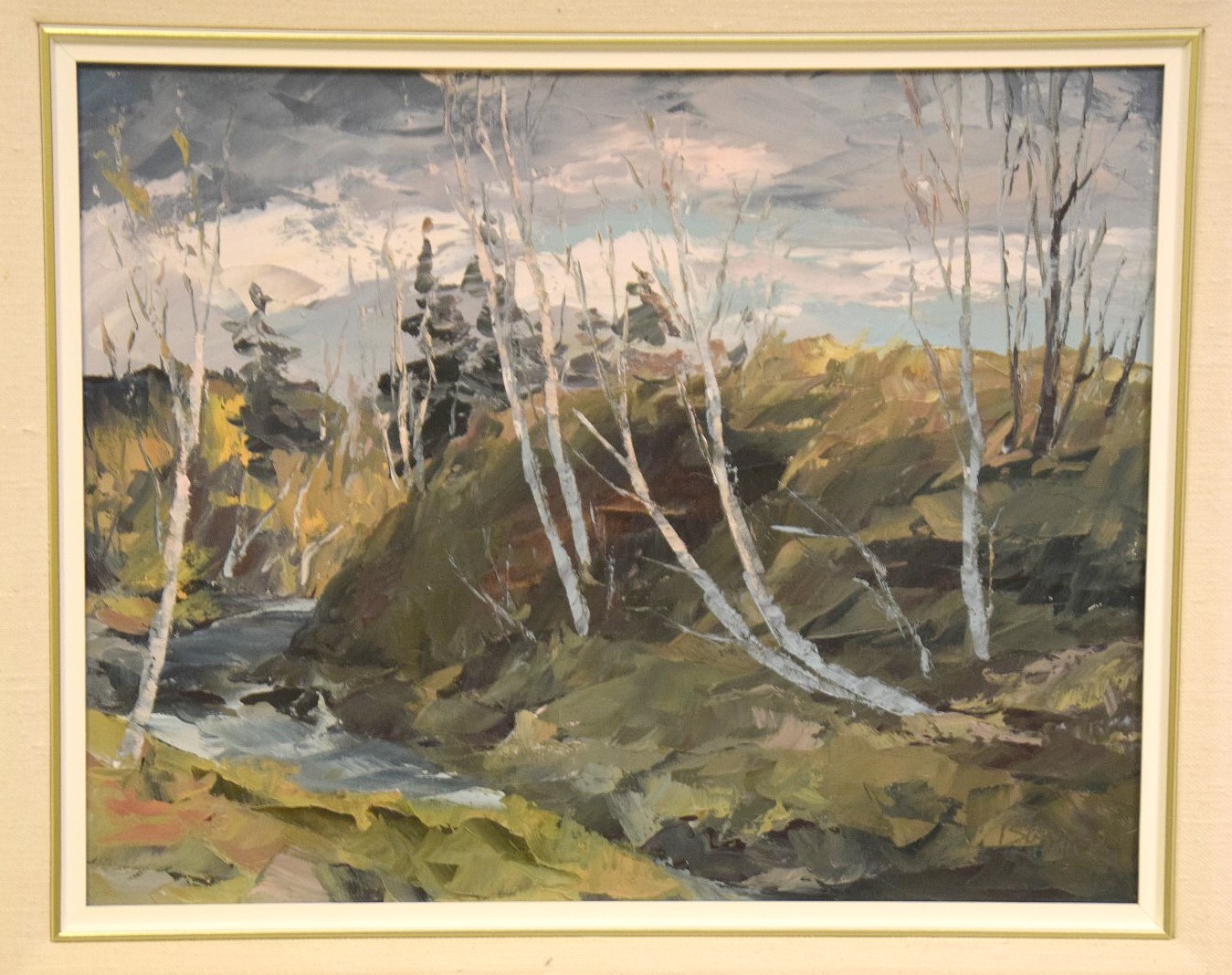 Léonard Parent Basque | Birch tree by river (981) | MutualArt