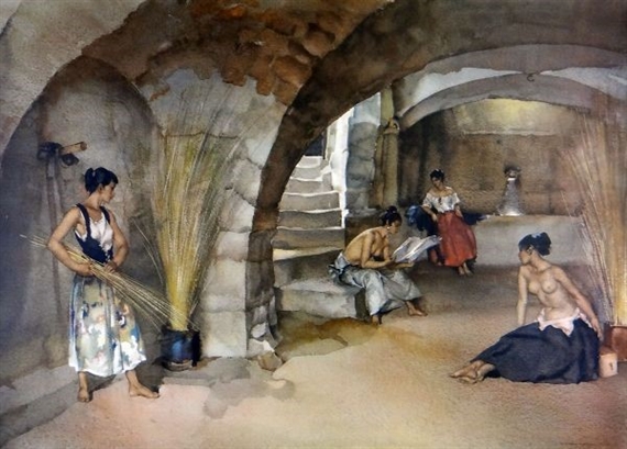 William Russell Flint | The Four Ladies of Chalazet | MutualArt