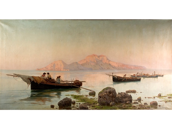 Pietro Barucci | Fisherman in the Bay of Naples with Capri in the rear ...