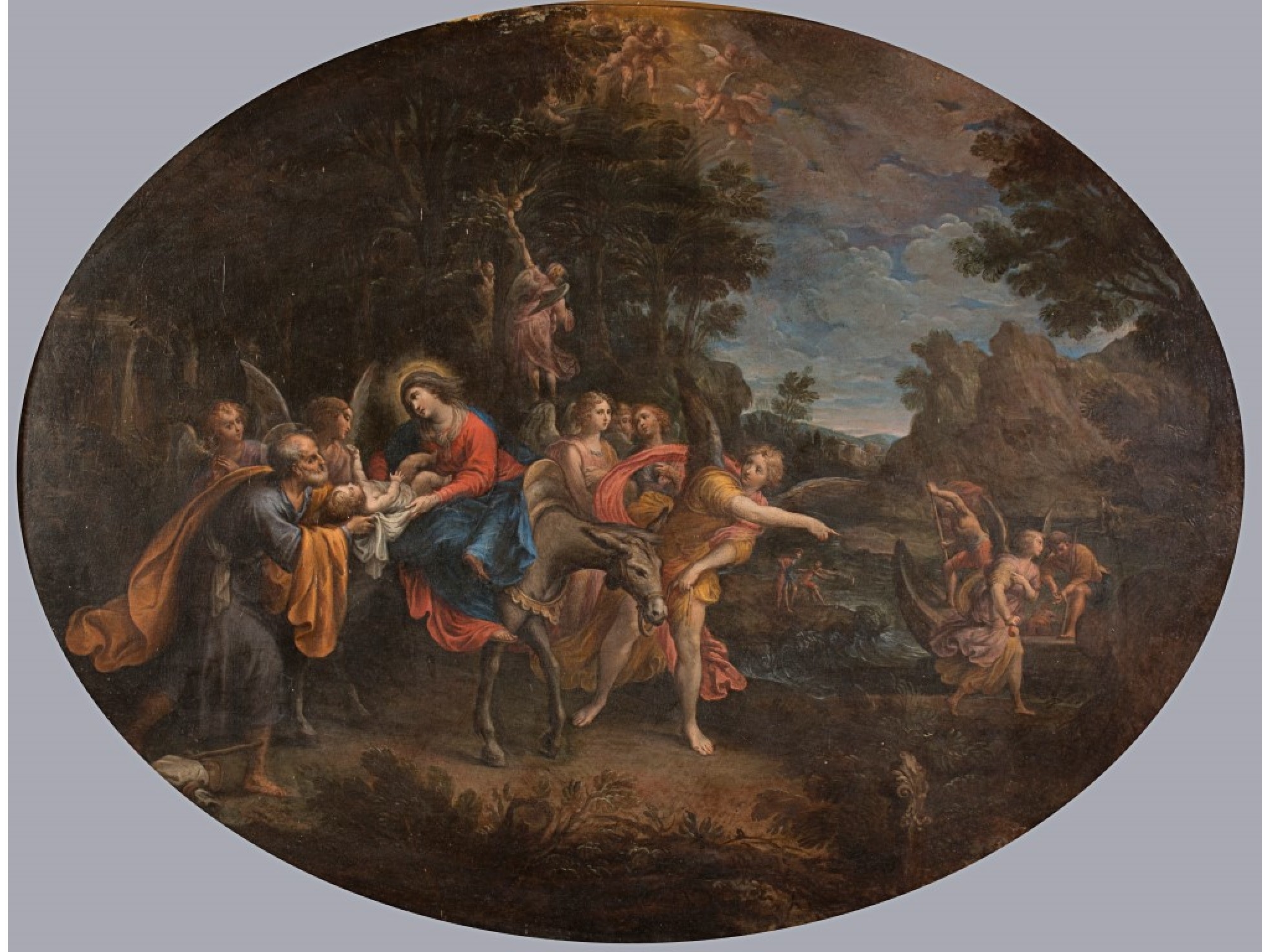 Francesco Albani | The Holy Family's flight into Egypt accompanied by ...