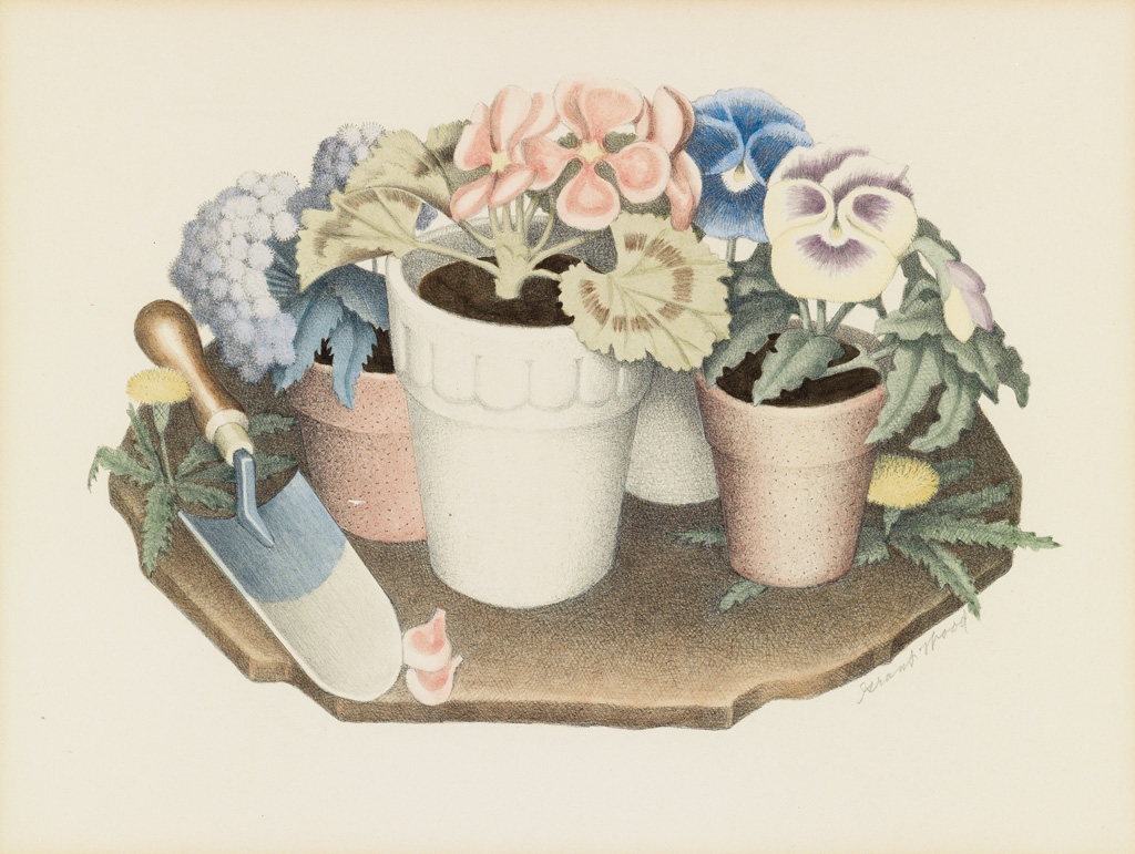 Grant Wood | Tame Flowers (1939) | MutualArt