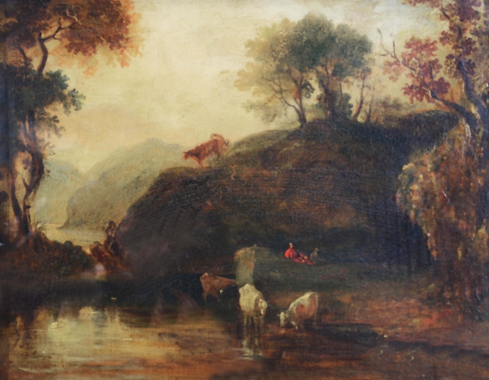 John Thomson of Duddingston | Cattle watering in a landscape | MutualArt