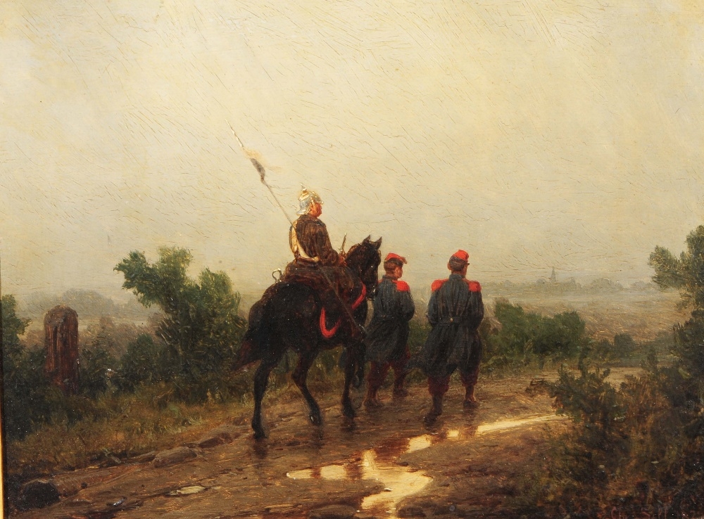 Christian Sell | Franco Prussian War - German cavalry man escorting two ...