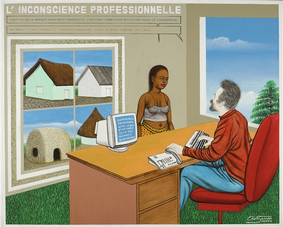Chéri Samba | L'INCONSCIENCE PROFESSIONNELLE (2000) | MutualArt