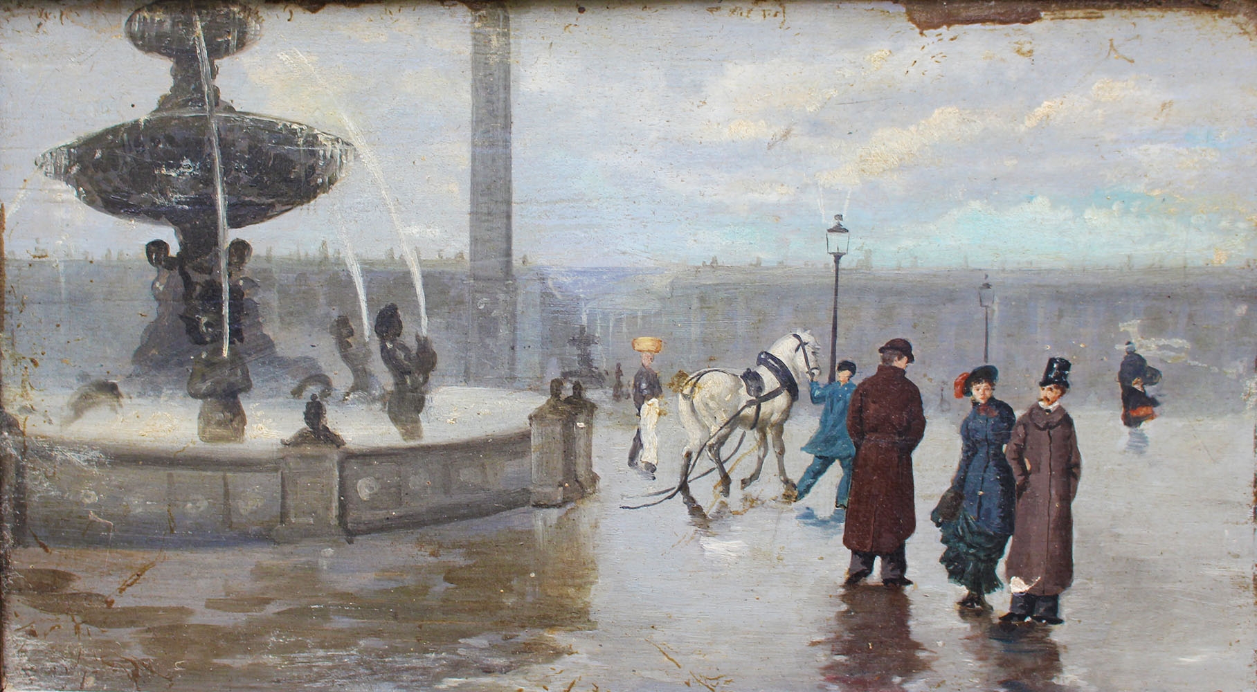 French School, 19th Century | Flaneurs on the Place de la Concorde ...