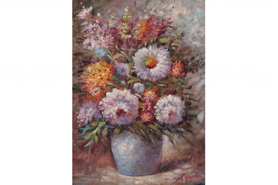 T. Denver | Still life of chrysanthemums | MutualArt