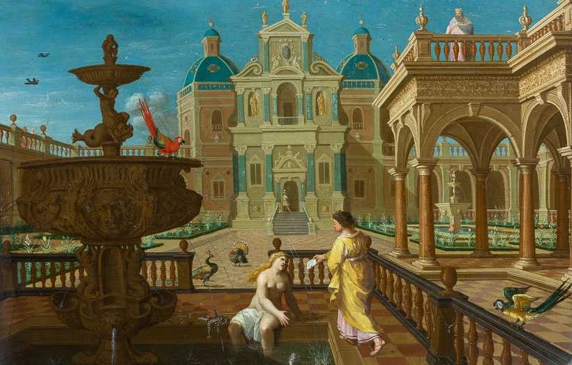 Nicolas de Gyselaer | König David betrachtet die badende Bathseba (1626 ...