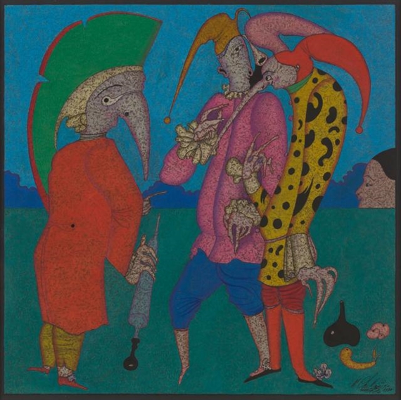 Mikhail Chemiakin | Three Jesters (1980) | MutualArt