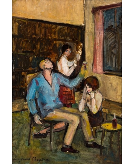 Jacques Chapiro | Scene with a Man and Two Women | MutualArt