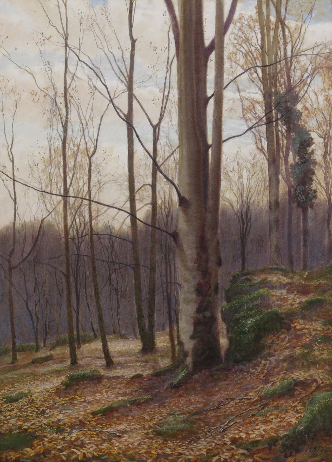 James Thomas Watts | Late autumn woodland (1880) | MutualArt