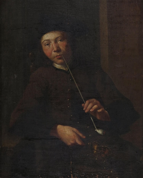Jacob Duck | Portrait of a gentleman seated smoking a long stemmed clay ...
