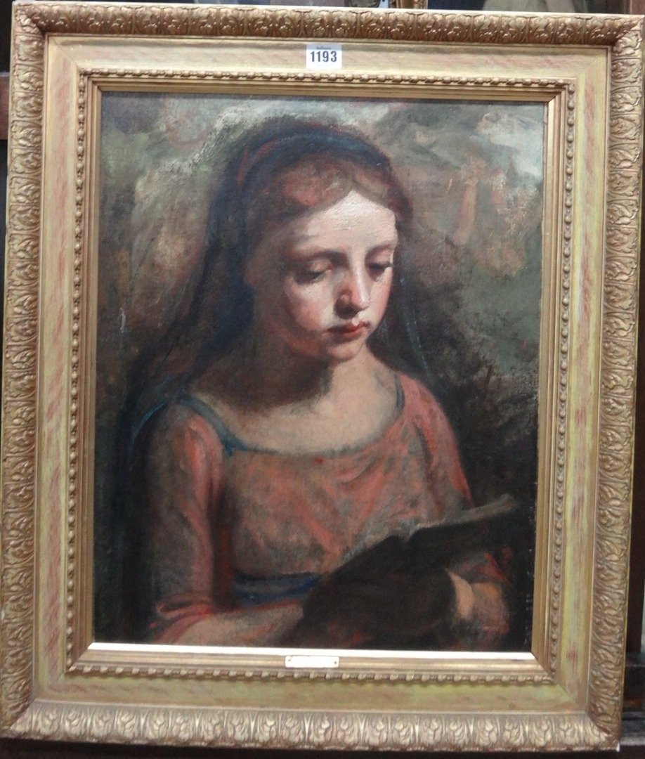 Jean Baptiste Camille Corot | Portrait of a girl reading a book | MutualArt