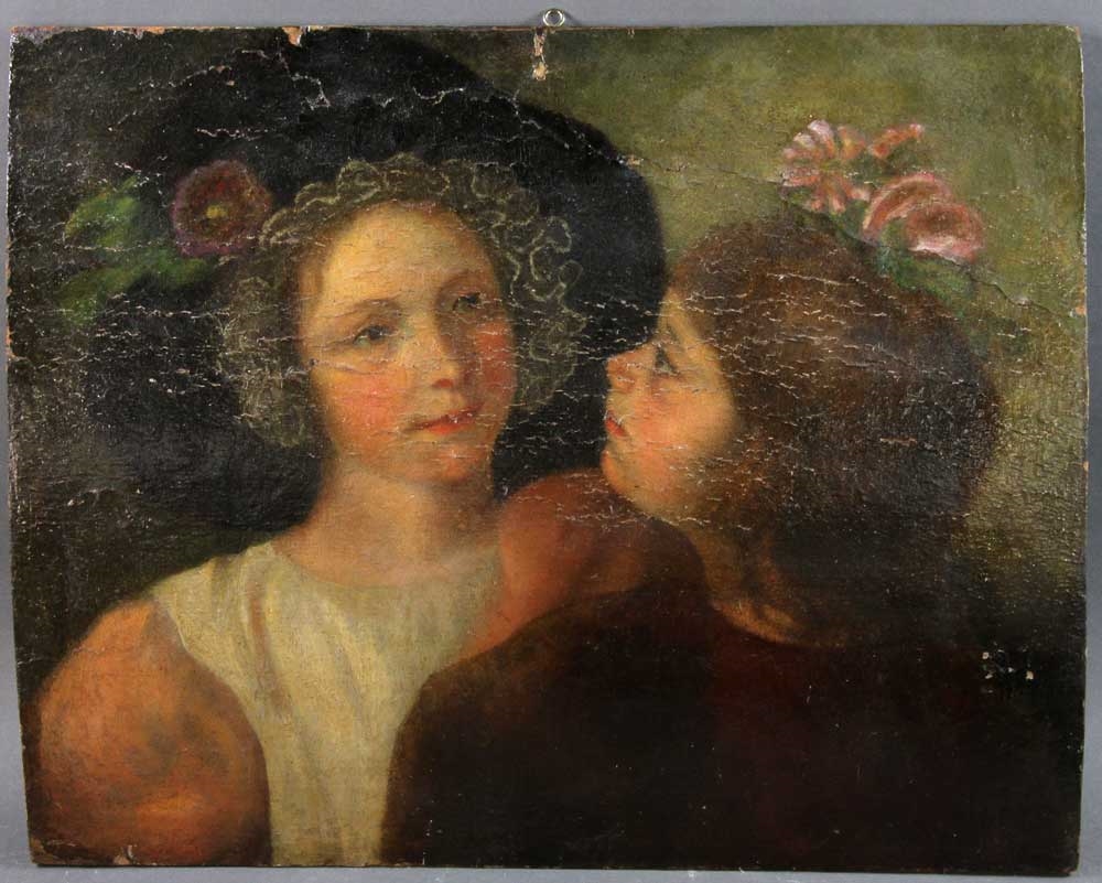 Italian School, 18thCentury | Portrait of two young girls (1735 ...