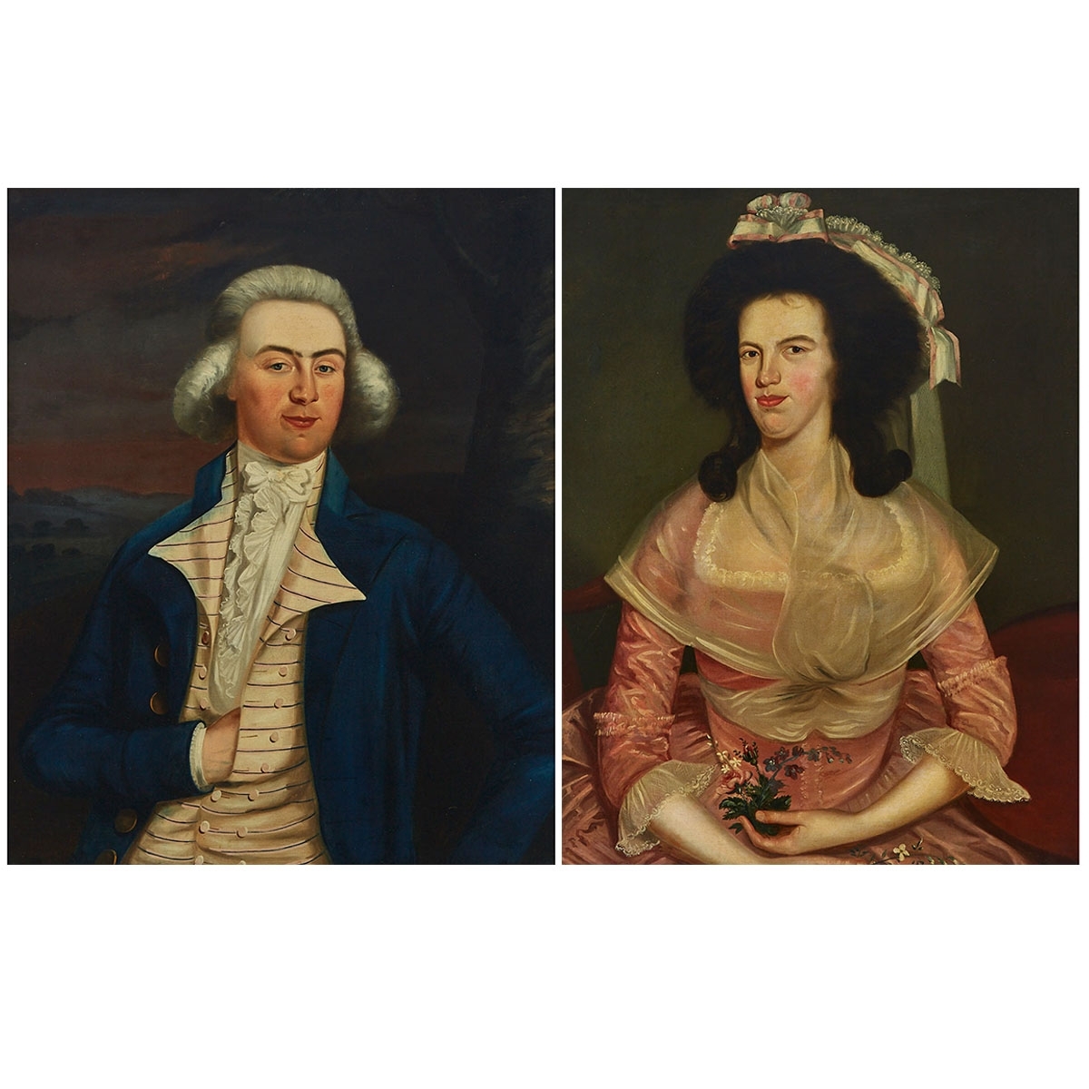 American School, 18th Century | Pair Of American Colonial Revolutionary ...