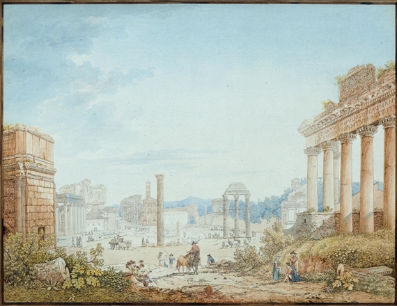 Franz Kaisermann | View of the Formum Romanum, the Colosseum in the ...