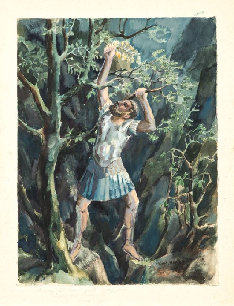 Albert Mueller | Aeneas picks the golden branch at the entrance to ...