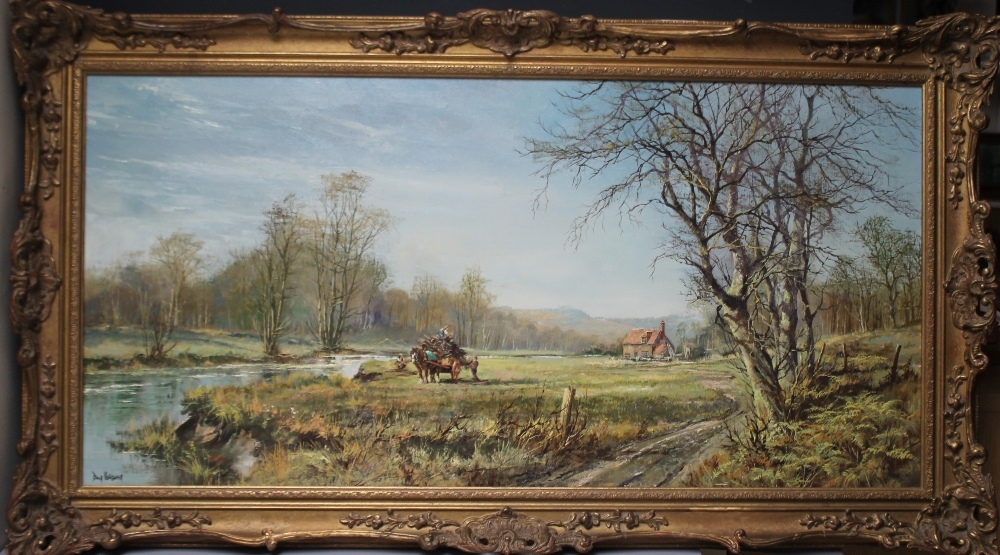 Don Vaughan | Men with horse and cart logging | MutualArt