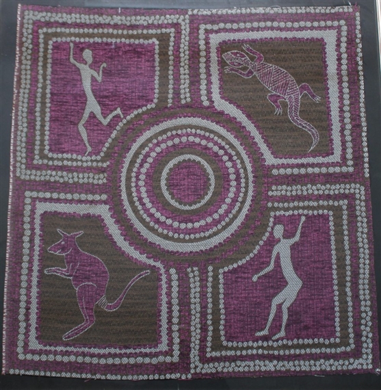 Bones Billy | Aboriginal textile work of figures and animals | MutualArt