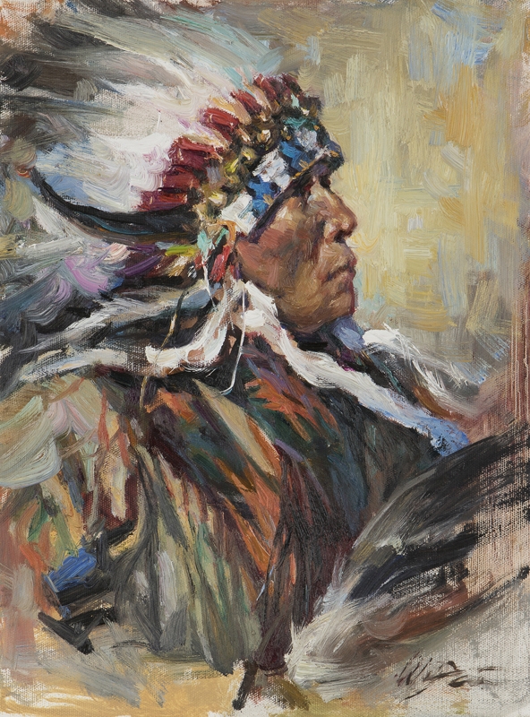 Wei Tai | Profile of a Native American chief | MutualArt
