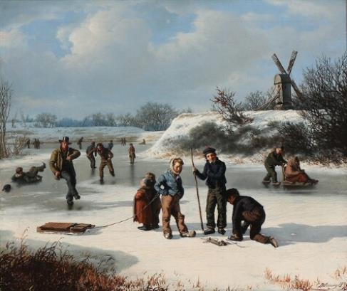 David Monies | Skaters at Copenhagen (1838) | MutualArt