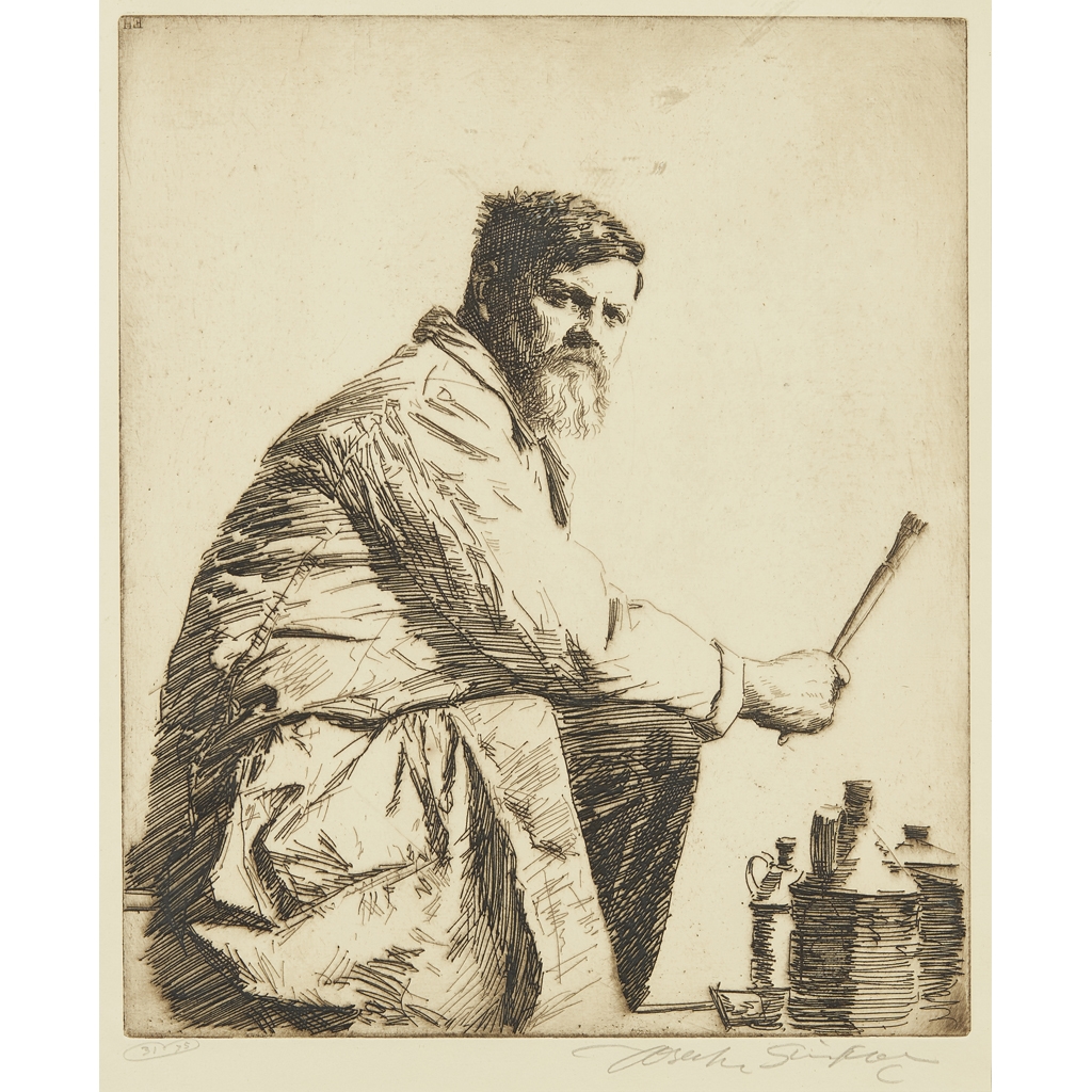 Joseph Simpson | Portrait of Frank Brangwyn R.a., Holding a Paintbrush ...