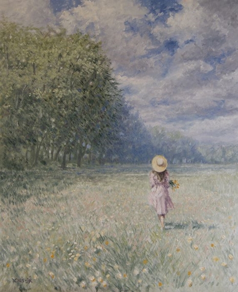 Chris Dijk | Girl returns home after picking flowers (2017) | MutualArt