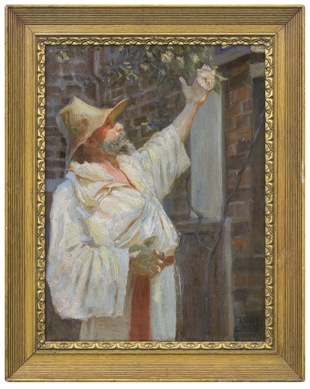 Adam Styka | Portrait of a woman in an orange dress with a black veil ...