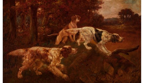 Thomas D. Beaumont | Three Hunting Dogs | MutualArt