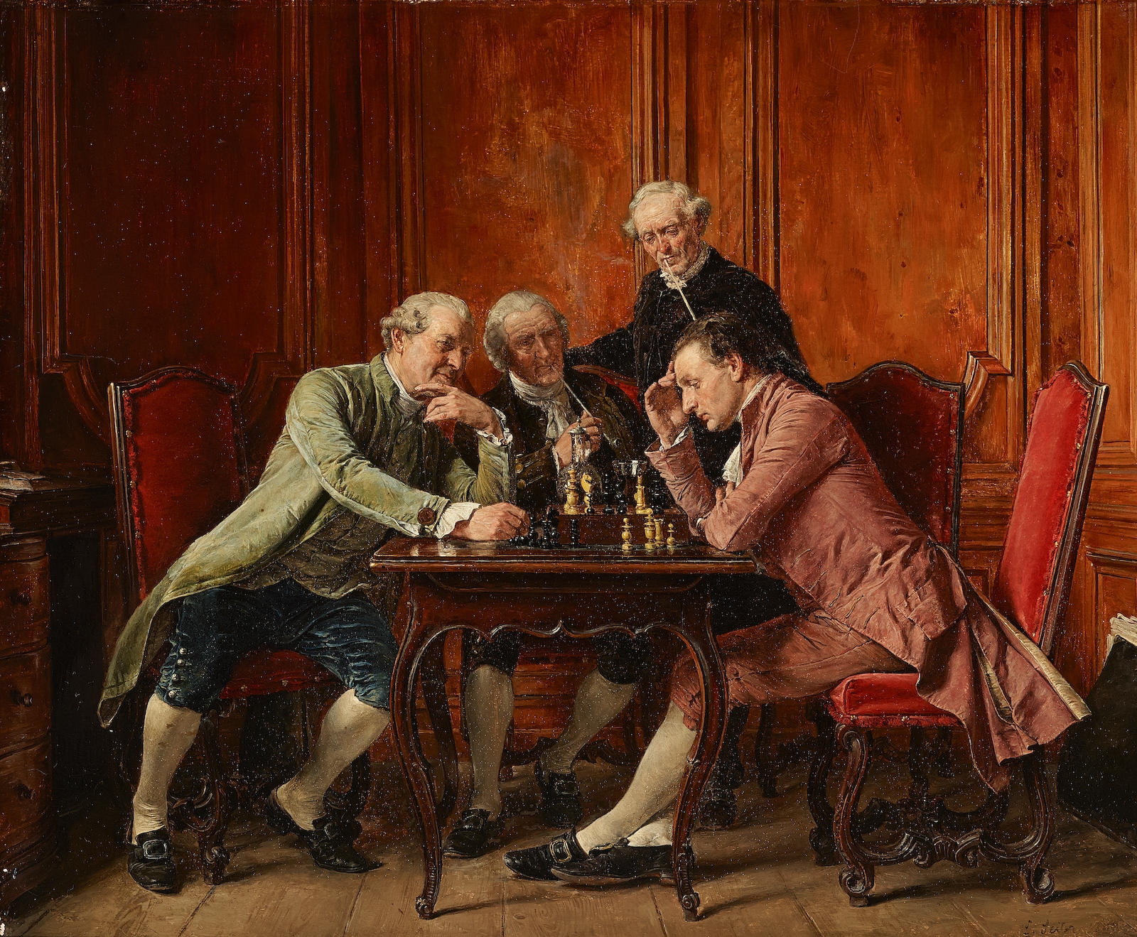 Carl Wilhelm Anton Seiler | A game of chess (1900) | MutualArt