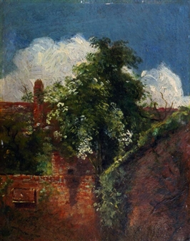 John Constable | View from the back of a terrace of houses, with elder ...