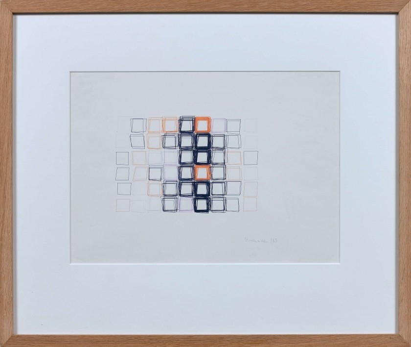 Vera Molnar | Structure de quadrilatères (1985) | MutualArt