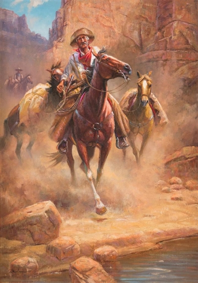Wayne Cooper | Rider in Canyon (1989) | MutualArt